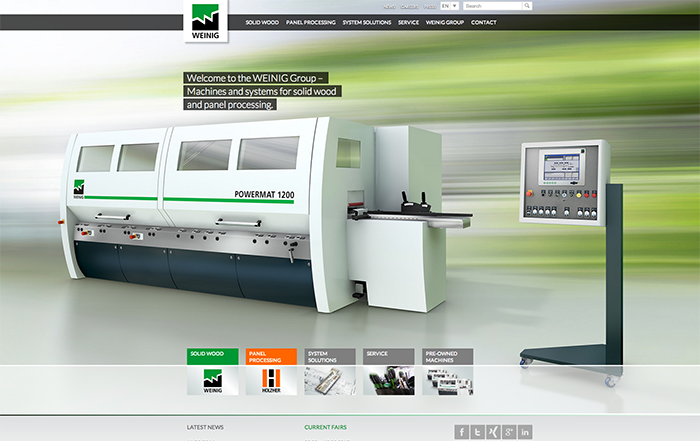 Weinig / Holzher Launch their New Website - Scarlett, Inc.