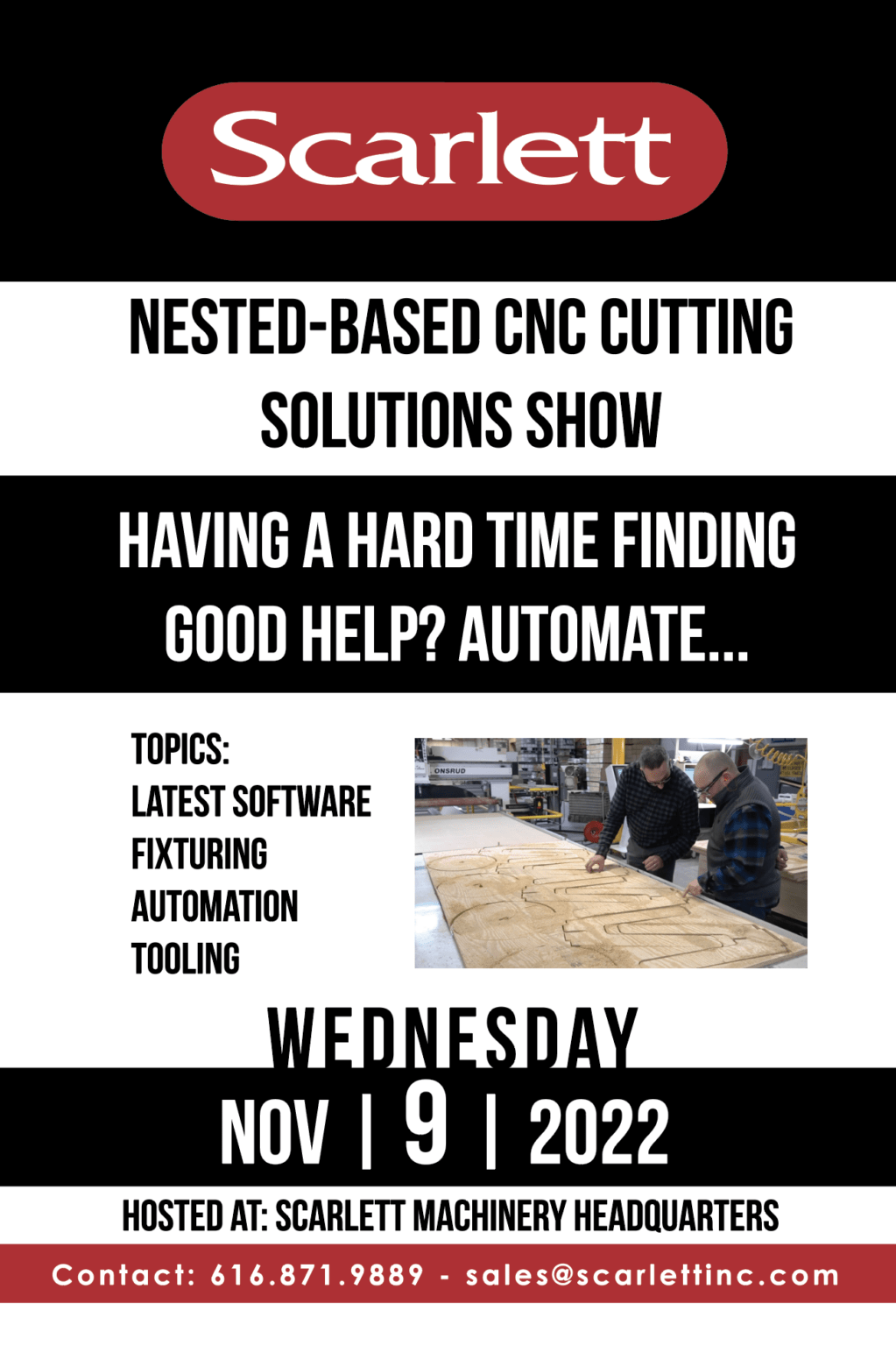 NESTED-BASED CNC CUTTING SOLUTIONS SHOW - Scarlett, Inc.